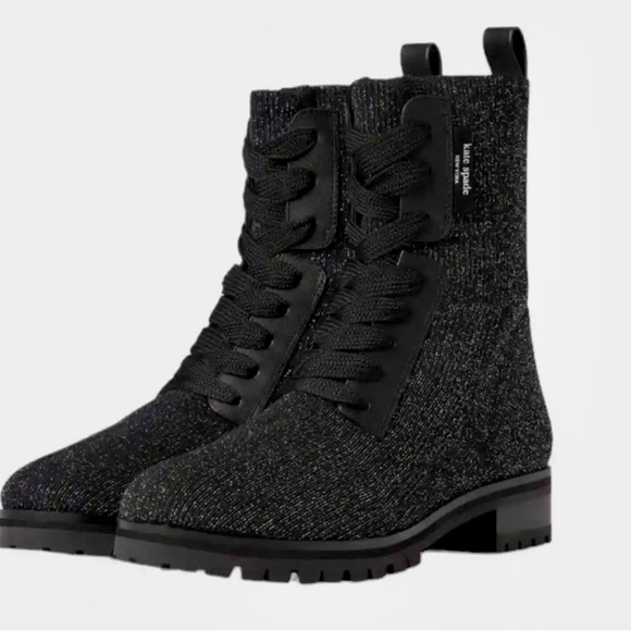 kate spade | Shoes | New In Box Kate Spade Knit Combat Boot Lace Up ...
